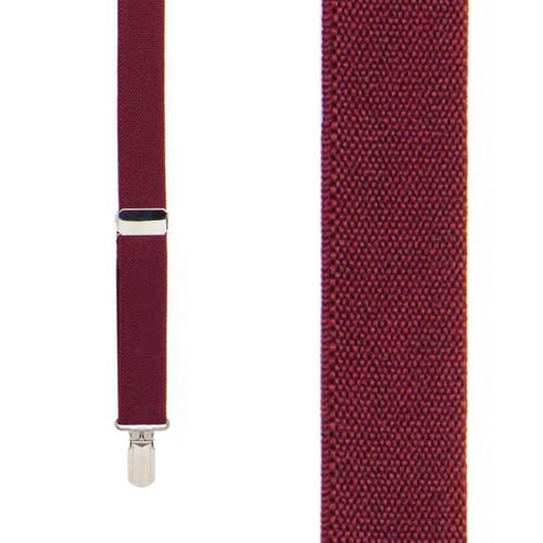 1-Inch Solid Small Pin Clip Suspenders | SuspenderStore