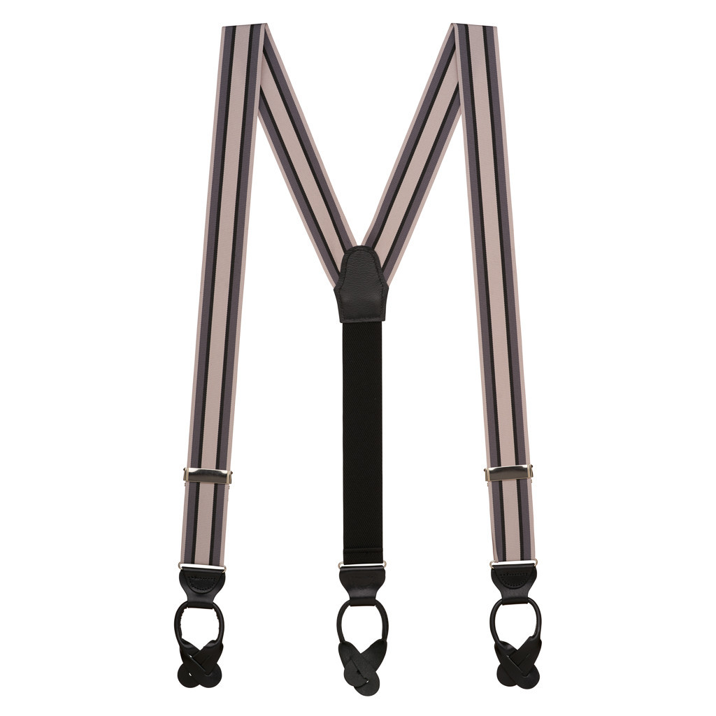 Grosgrain Striped - Button|SuspenderStore