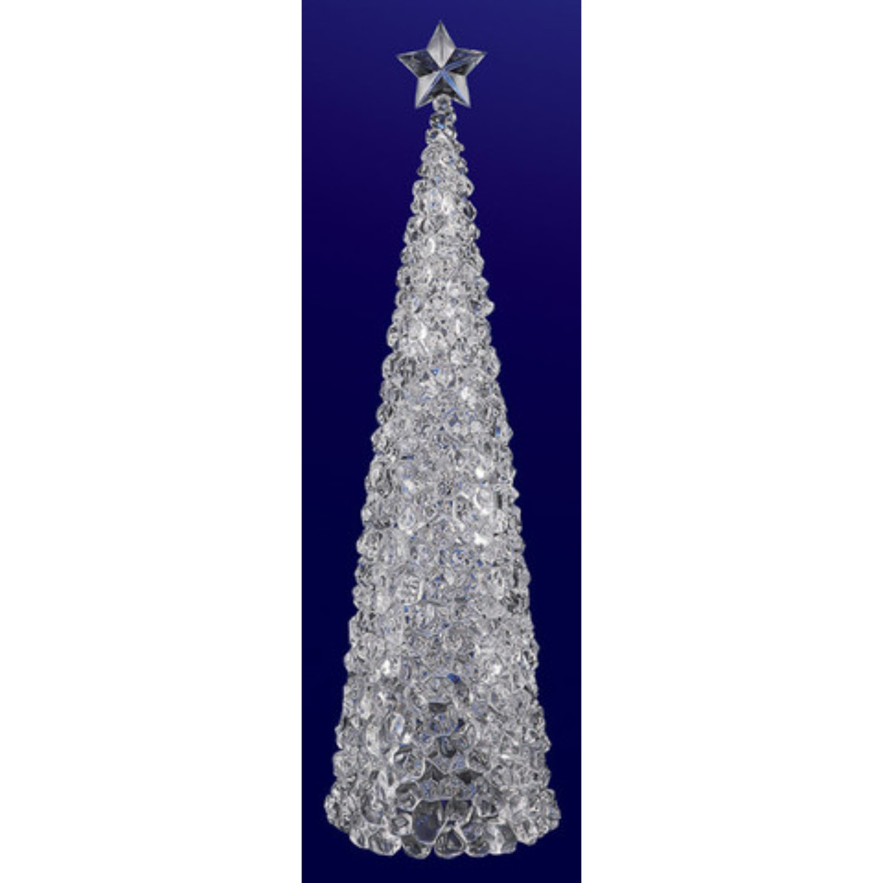 Pack of 2 Icy Crystal Illuminated Christmas Ice Cube Tree Figurines 17 ...