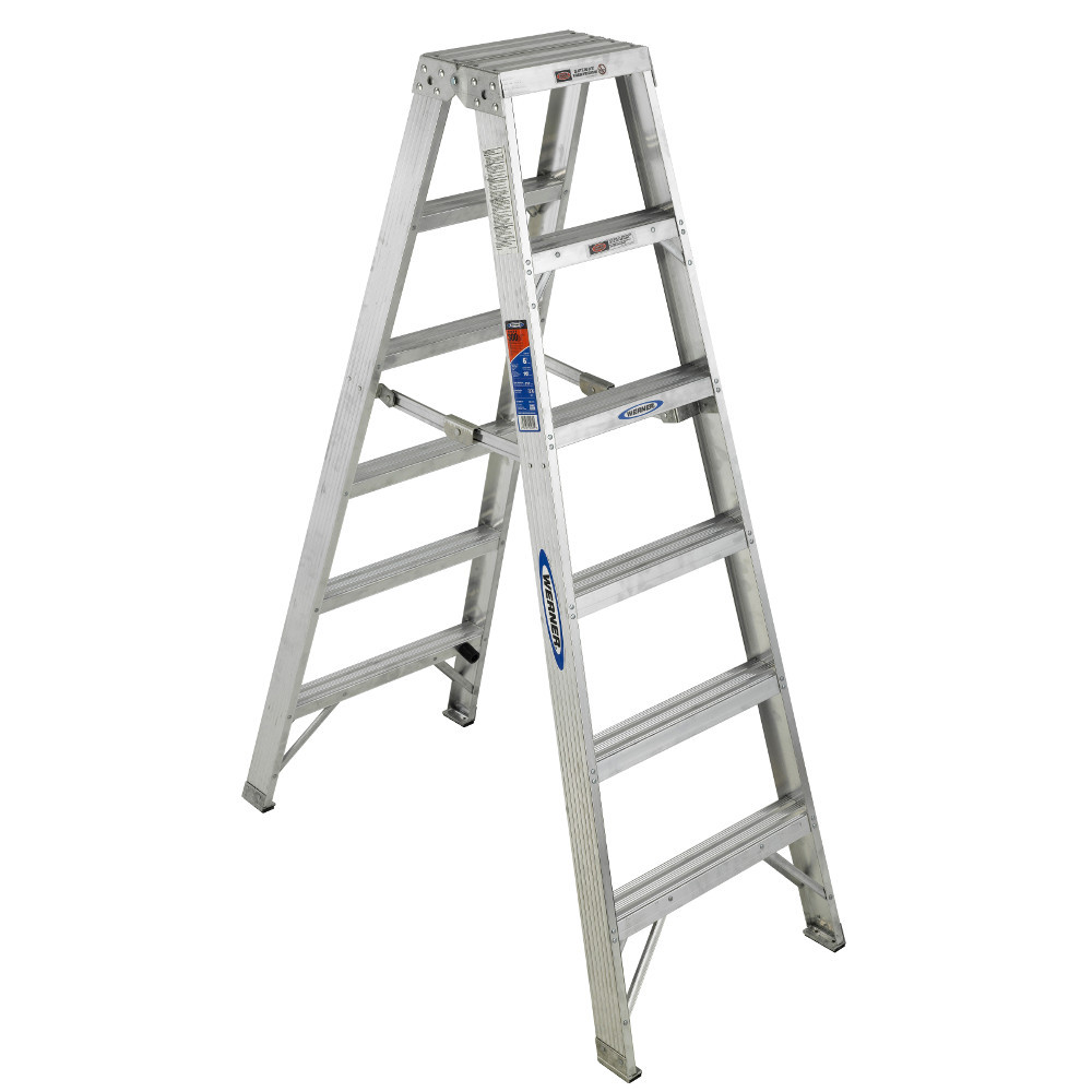 Werner T370 Series Twin Sided Stepladder 300 lb Rated - Industrial ... Werner T370 Series Twin Sided Stepladder 300 lb Rated - Industrial ...