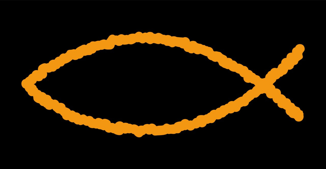 Ichthus Fish (black) Vinyl Bumper Sticker - Nelson Fine Art & Gifts