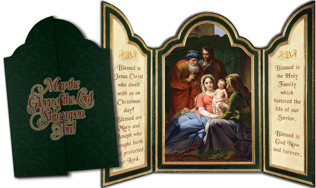 Nativity Stained Glass Tri-fold Triptych Christmas Cards - Nelson Fine ...