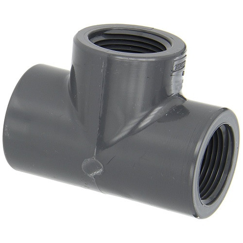 2 1/2" PVC Schedule 80 Tee (FPT x FPT x FPT) - The Drainage Products Store
