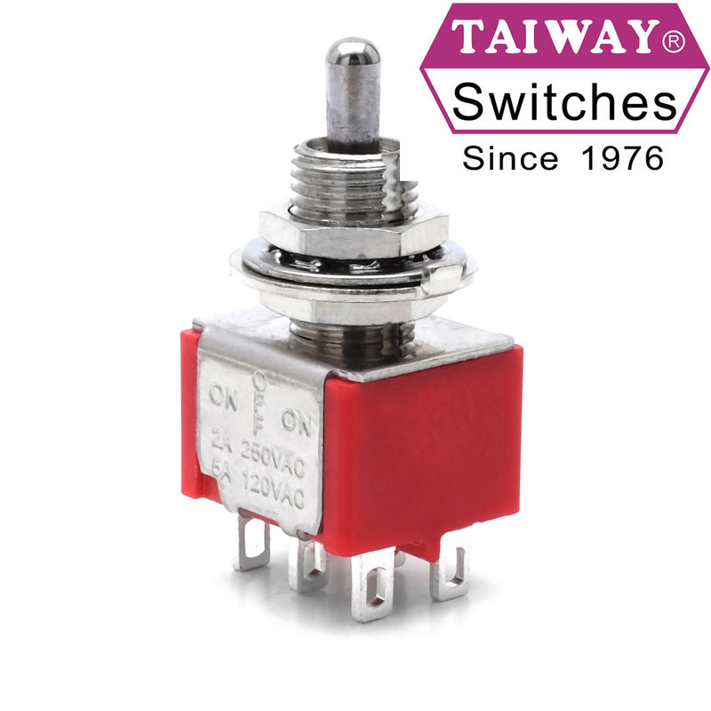 Taiway toggle switch 100-DP3-T200B1M1QE | DPDT On-Off-On