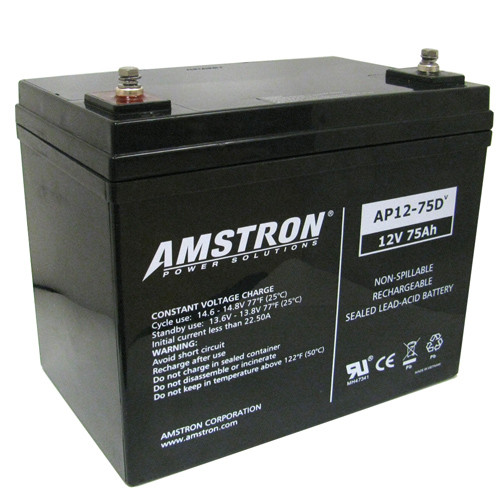 Power-Sonic PS-12750 12V/75AH Sealed Lead Acid Battery w/ U Terminal